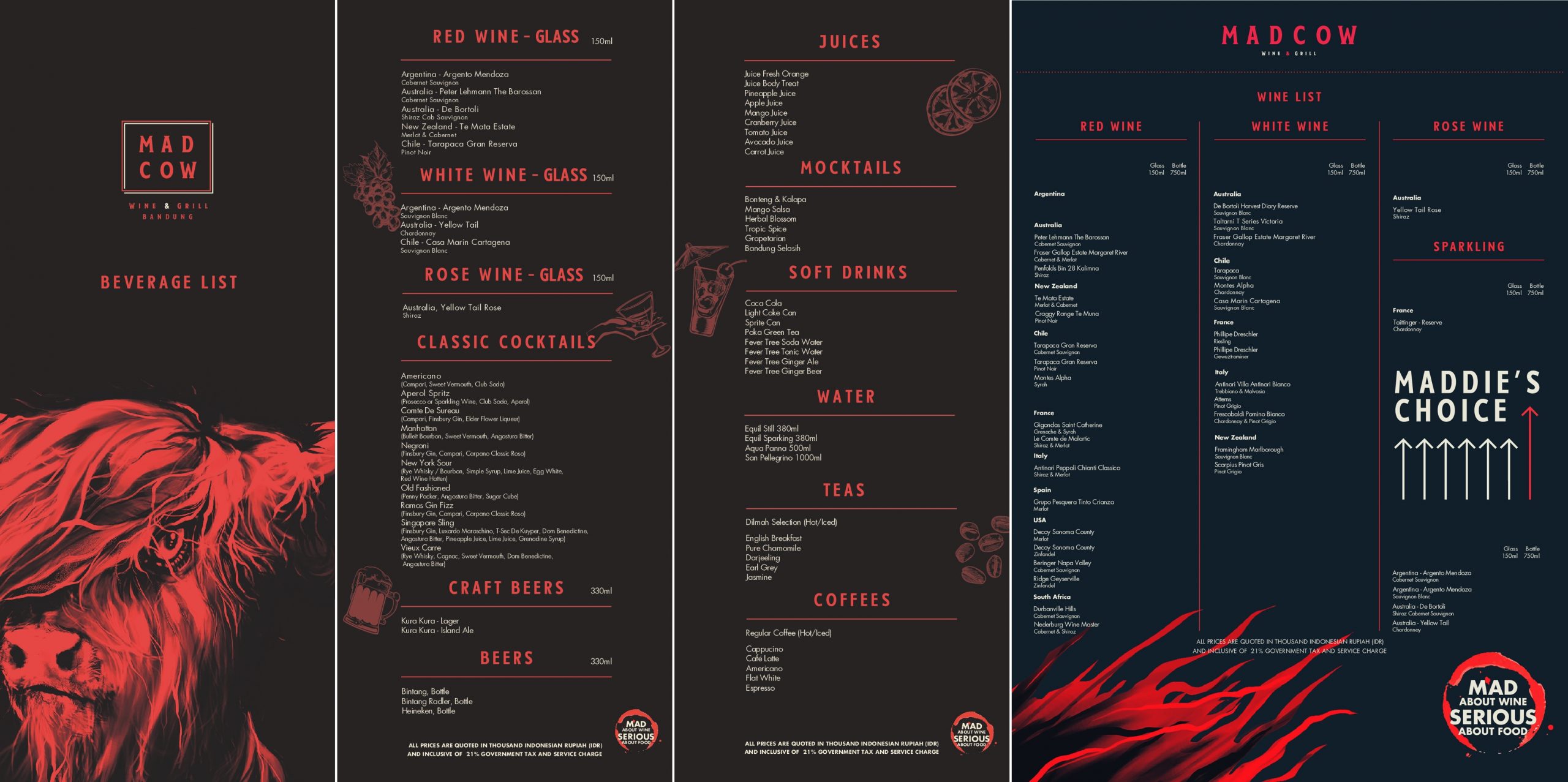 Our Menu - Madcow Bandung - Madcow Bandung